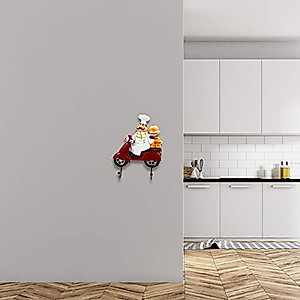 LUOZZY Fat Chef Hooks Decor Chef Hook Hanger Kitchen Wall Hanger Apron Hook Wall Mount Pan Racks for Kitchen