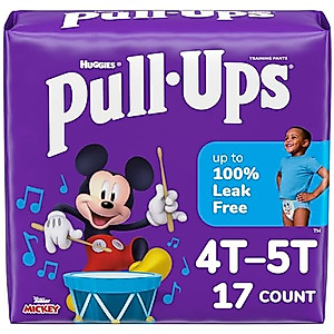 Pull-Ups Boys' Potty Training Pants, Size 4T-5T Training Underwear (38-50 lbs), 17 Count