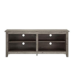 Walker Edison Wren Classic 4 Cubby TV Stand for TVs up to 65 Inches, 58 Inch, Grey Wash