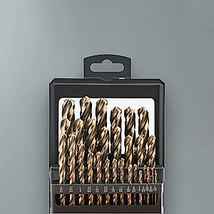Lichamp 29PCS HSS Cobalt Drill Bits Set 1/16" to 1/2" with Three Flute for Hard Metal, Hardened Stainless Steel and Cast Iron