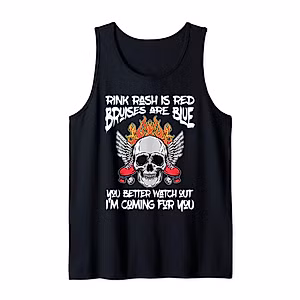 Rink Rash is Red Bruises are Blue Flat Track Roller Derby Tank Top