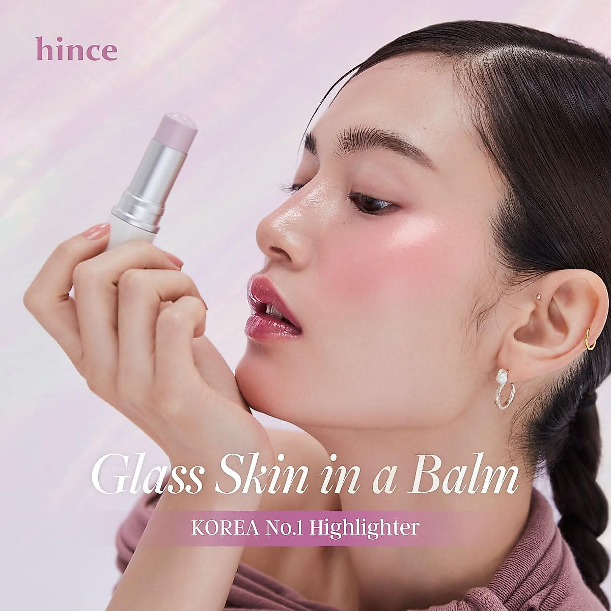 hince True Dimension Radiance Balm 10g - Shimmer Glow Face Highlighter Stick, Cream Blush Stick, Glass Skin, Korean Beauty, Valentines Day Gift for Women (LIGHT, LT001)