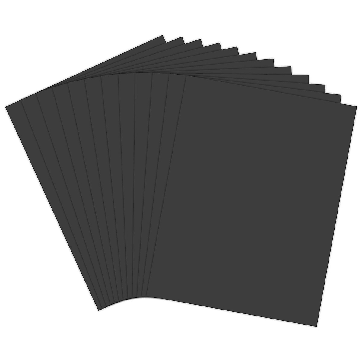 Frametory, 8.5x11 Black Uncut Picture Mat Boards, Backing Boards for Frames, Photos, Crafts - Pack of 12