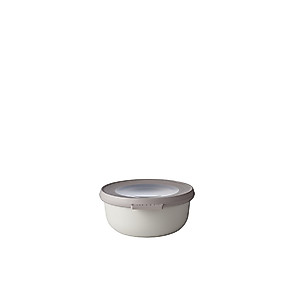 Mepal Rosti Cirqula Multi Food Storage and Serving Bowl with Lid, Low Bowl-11oz, White