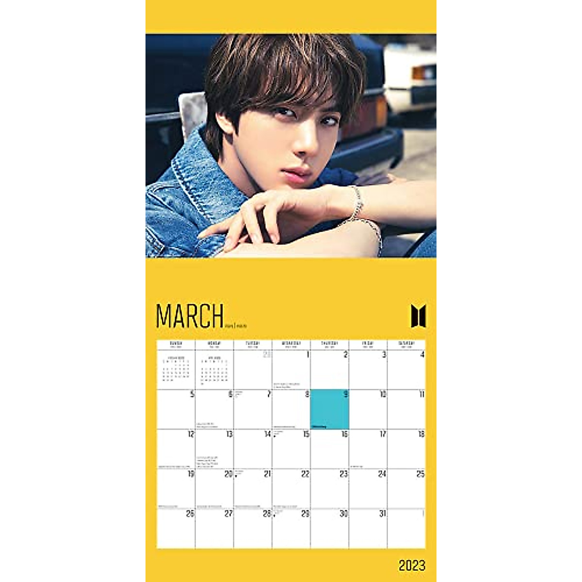 BTS OFFICIAL | 2023 12 x 24 Inch Monthly Square Wall Calendar | BrownTrout | K-Pop Bangtan Boys Music