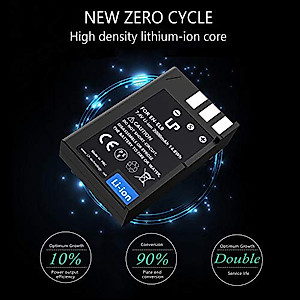 EN-EL9 EN EL9a Battery Charger Pack, LP 2-Pack Battery & Charger, Compatible with Nikon D40, D40X, D60, D3000, D5000 Cameras, Replacement for MH-23