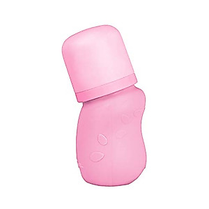 green sprouts Ware Baby Bottle Made from Plants and Glass, Angled Neck + Vented Nipple Prevent Colic, Made Without Petroleum-Plastic, BPA, BPS, BPF, Pink, 5 Oz
