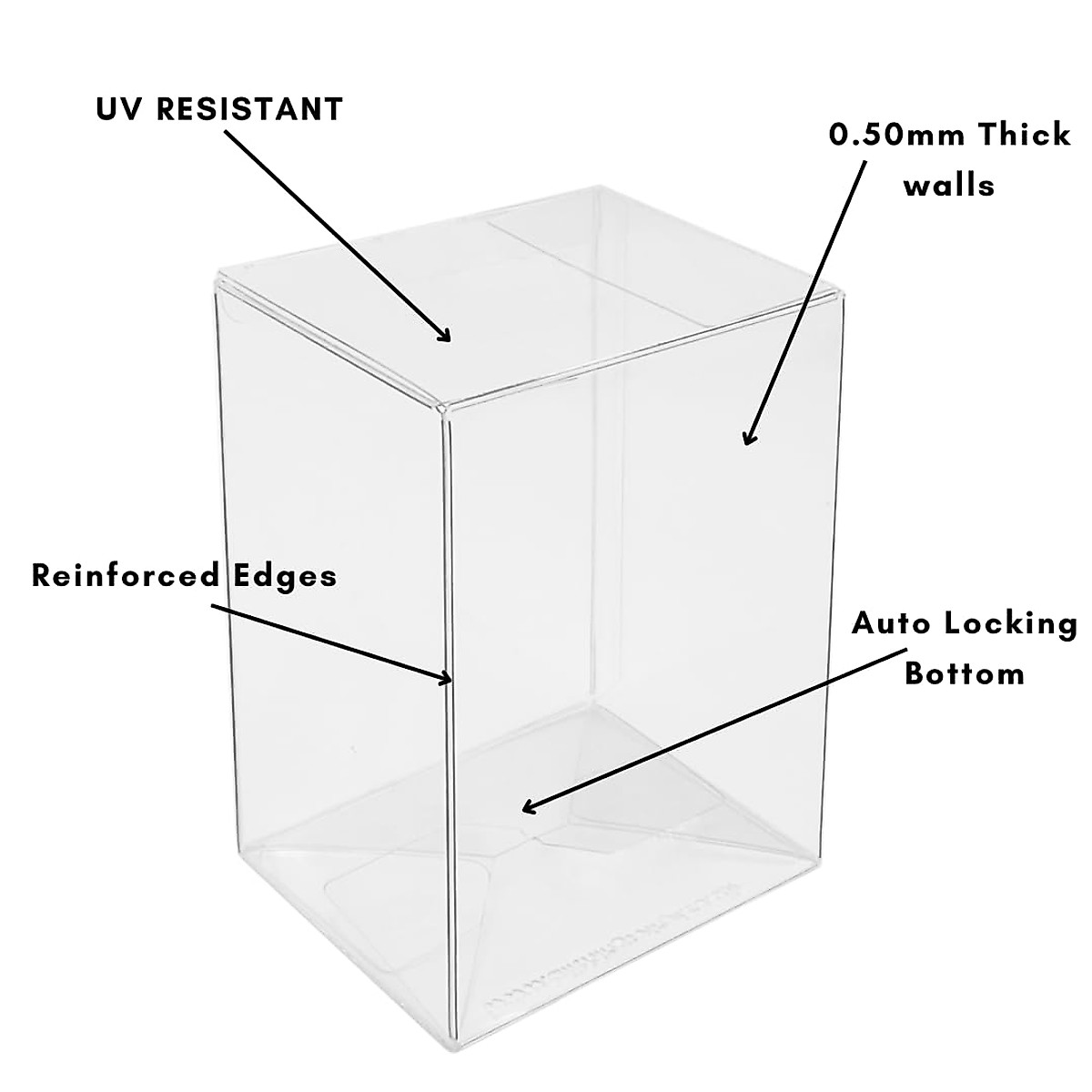 ATV Store, All Things Vinyl Premium UV 4" Protectors Vinyl Display Box Case Thickness 0.50mm GROOVED Edge Pack of 10