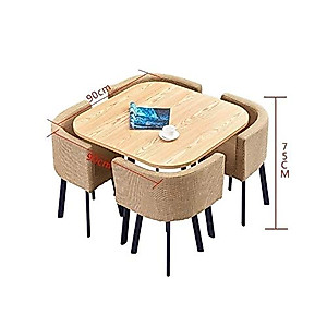 Office Reception Round Table- Conference Reception Room Coffee Table with Chair, Bedroom Office Reception Desk and Chair Set 1 Table and 4 Chairs Dining Table and Chair Combination Living Room Balcony