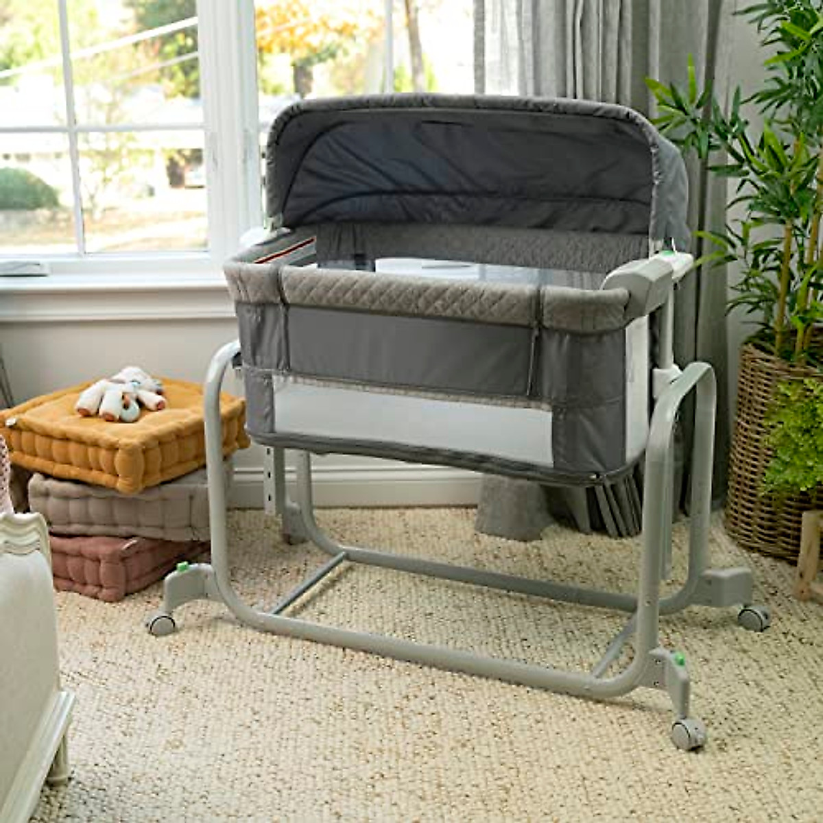 Ingenuity Dream Hero Starlight 3-in-1 Co-Sleeping Bassinet and Crib - Lume (Grey), Unisex, Newborn to 12 Months