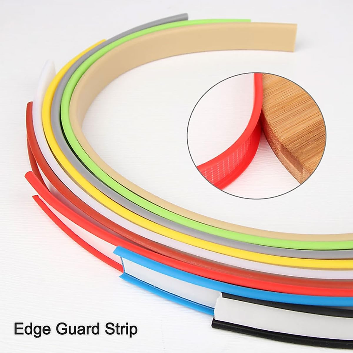 homeemoh U-Shape Edge Banding Self Adhesive Veneer Edging Trim 40mm x 5m Furniture Edge Protector for Table Cabinets Shelves