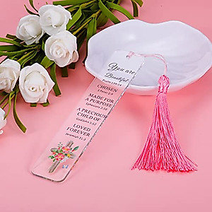 Christian Gifts for Women Acrylic Religious Bookmark Gifts for Women Inspirational Bible Verse Book Mark for Girls Daughter Book Lovers Birthday Christmas Stocking Stuffers Baptism Church Bulk Gifts