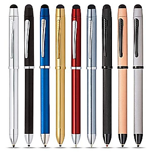 Cross Tech3+ Engraved Refillable Multi-Function Ballpoint Pen with Stylus, Medium Ballpen And Pencil, Includes Premium Gift Box - Satin Black