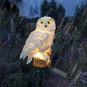 Outdoor Garden Solar Lights Decorative Resin Owl Solar Waterproof LED Lights with Stake for Garden,Lawn,Pathway,Yard Decorations
