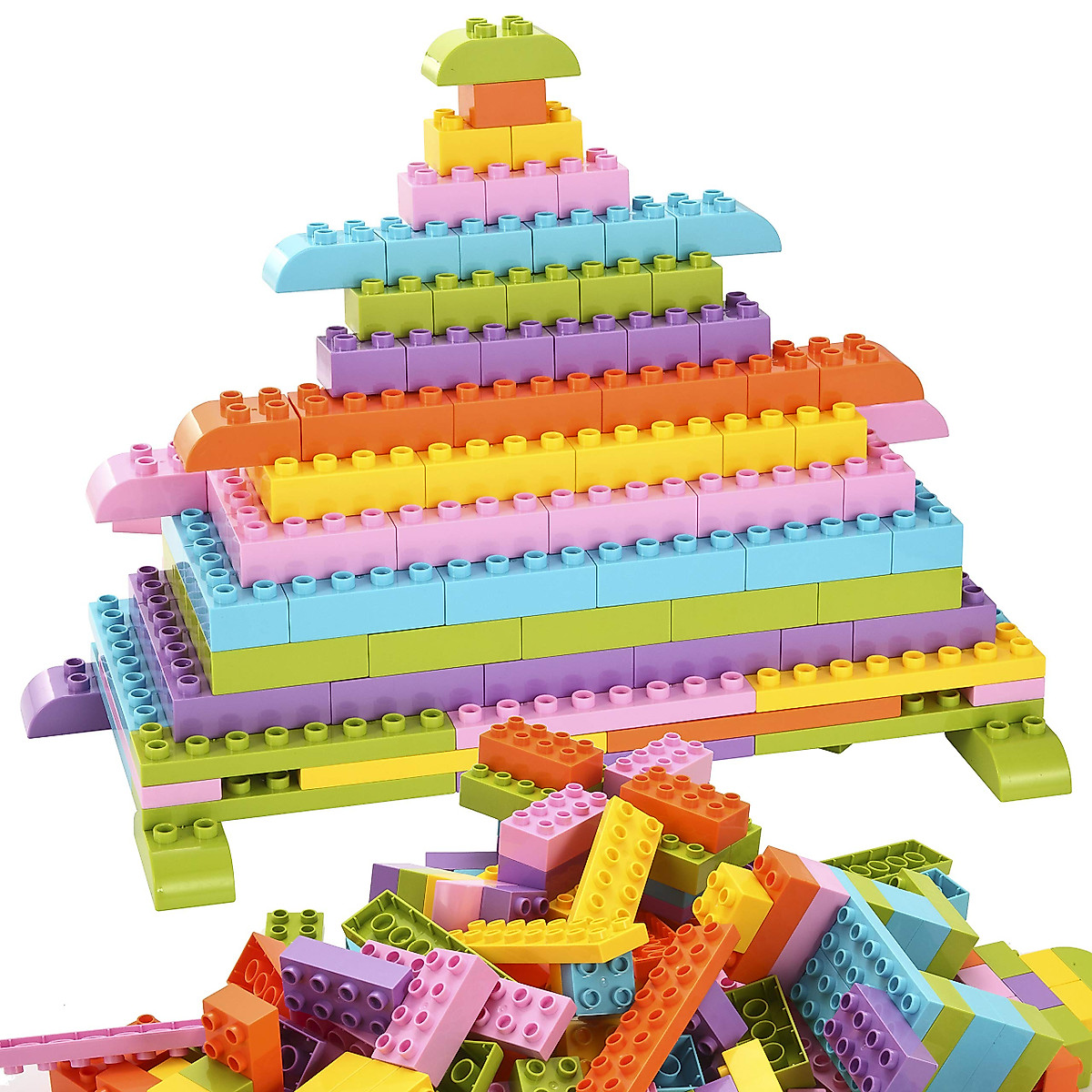 JOYIN 180 Pcs Kids Building Blocks, Toddler Building Bricks Set, 6 Colors 5 Shapes STEM Classic Basic Big Large Education Toy for Girls Boys 3-8 Years Christmas Birthday Gift