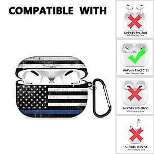 GIUMOWL American Flag Airpods Pro Case Compatiable with Airpods pro-Airpods Cover with Key Chain,Full Protective Durable Shockproof Personalize Wireless Headphone Case