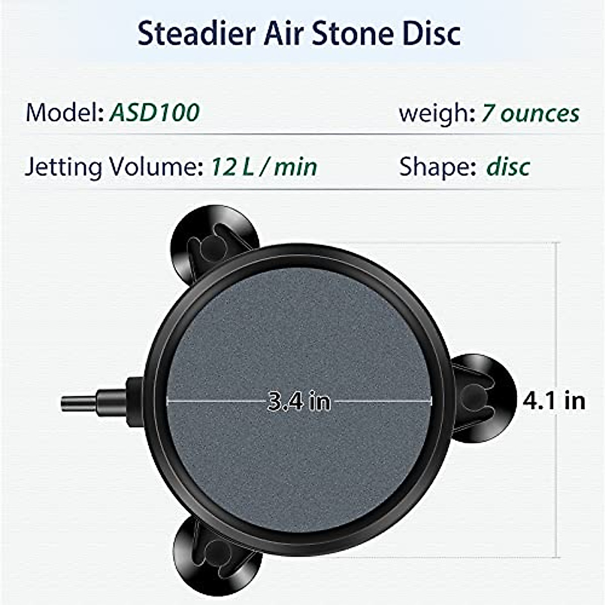 Pawfly Aquarium 4 Inch Air Stone Disc Bubble Diffuser Release Tool for Air Pumps Buckets Fish Tanks Ponds DWC Reservoirs and Circulation System