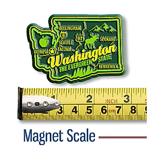 Washington Premium State Magnet by Classic Magnets, 2.6" x 1.8", Collectible Souvenirs Made in The USA