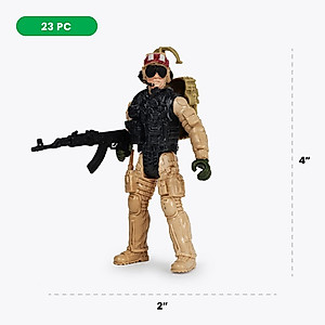 Boley 6-Pack Soldier Toy Set - Elite Force Army Men Figurines and Accessories – Pretend Play Soldier Toys for Kids - Ages 3 and Up!