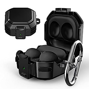 leChivée for Samsung Galaxy Buds2 Pro Case Buds Pro Case Buds 2 Case Galaxy Buds Live Case with Security Lock Heavy Duty Shockproof Protective Case Cover with Carabiner for Samsung Earbuds Case