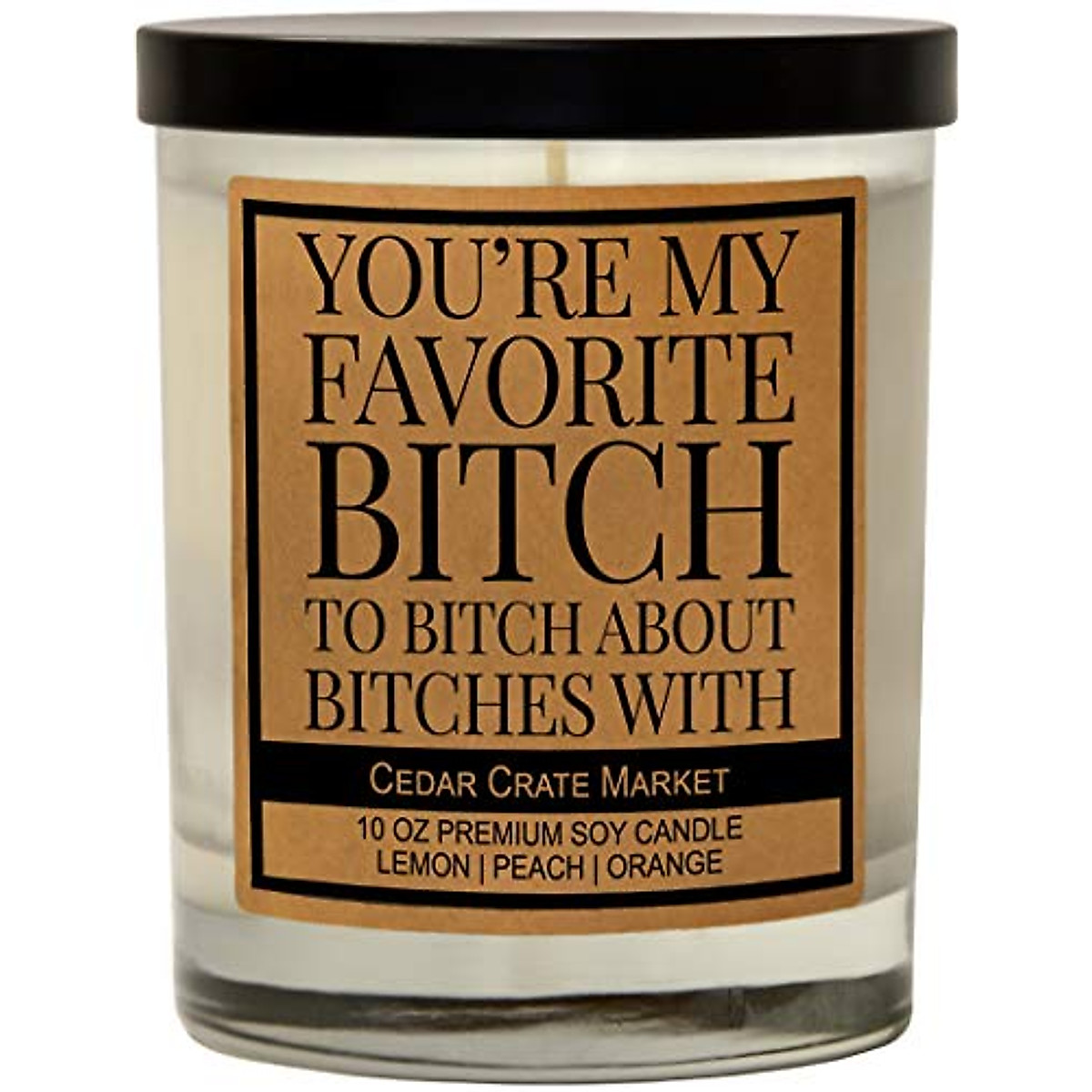 You're My Favorite Bitch to Bitch About Bitches with, Best Friend, Friendship Gifts for Women, Christmas, Birthday Gifts, Going Away Gifts, Funny Gifts for Friends, Funny Candle, Soy 10 oz. Candle