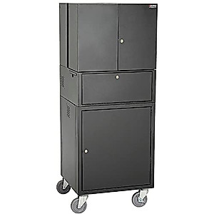 Mobile Fold-Out Computer Security Cabinet, Unassembled, Black, 24-1/2"W x 22-1/2"D x 61-1/2"H