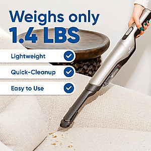 BRITECH Cordless Lightweight Stick Vacuum Cleaner, 300W Motor for Powerful Suction 40min Runtime, LED Display Screen & Headlights, Great for Carpet Cleaner, Hardwood Floor & Pet Hair (Red)