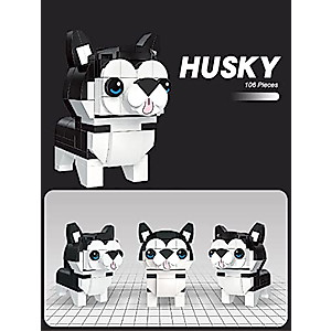 Apostrophe Games Dogs & Friends Building Block Sets - 6 Animals to Build, 661 Pieces - Corgi, Husky, Pug, Shiba Inu, Yorkshire Terrier, Squirrel