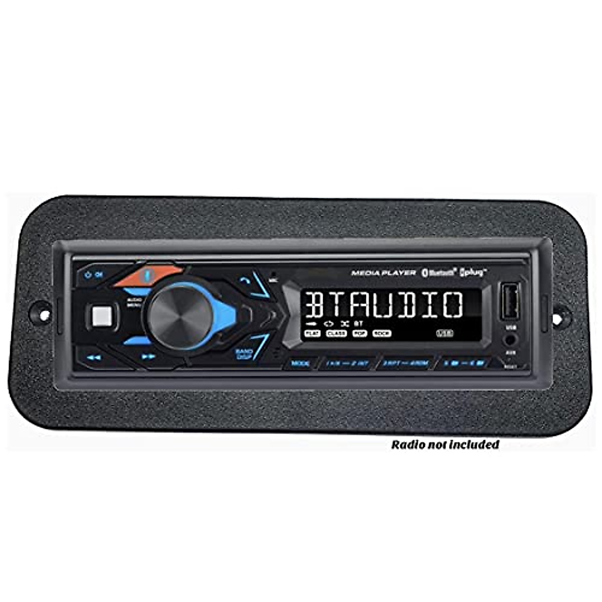 Bobcat Radio Mounting Plate for Mounting Single Din Stereo Radio Mount Black Trim Bezel