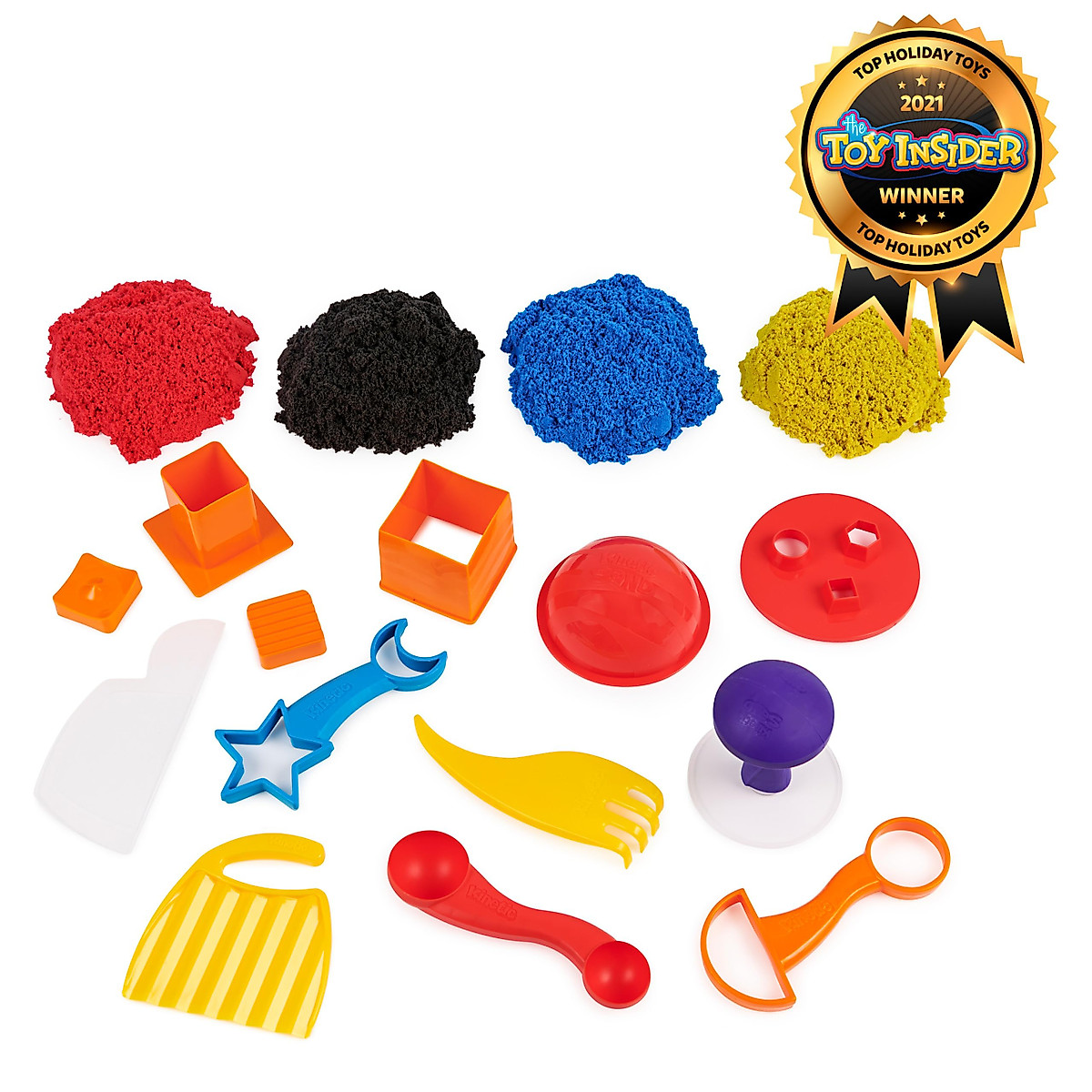 Spin Master 6061653 Kinetic Sand Sandisfactory Set with 2 lbs of Colored and Black Kinetic Sand