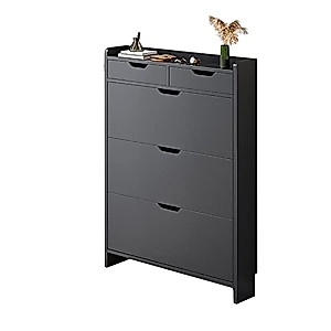 KIZQYN Shoe Storage Cupboard Flip-Flop Shoe Rack Simple Household Small Narrow Doorway Indoor Good-Looking Bedroom dust Storage Shoe Cabinet Shoes Storage Cabine (Color : 5)