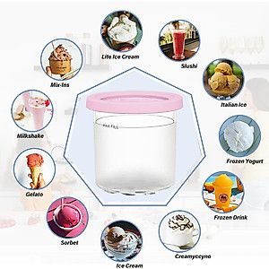 Ice Cream Pints Cup,Creami Pint Containers with Lids for Ninja Cream Pints,Creami Pints Kitchen Accessories,for NC301 NC300 NC299AMZ Series Ice Cream Maker,Dishwasher Safe