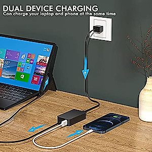 Surface Pro Charger, 65W Power Adapter for Microsoft Surface Pro X 3 4 5 6 7 7+ 8 9, Surface Laptop 5 4/3/2/1, Surface Laptop Go/Go 2/ Go 3 Power Supply Cord
