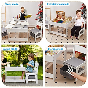 Kids Table and Chair Set with Storage,Toddler Table and Chair Set 2-4 Year Old, Toddler Activity Table,Kids Desk and Chair Set,Mesa para Niños,Table for Kids 2-5
