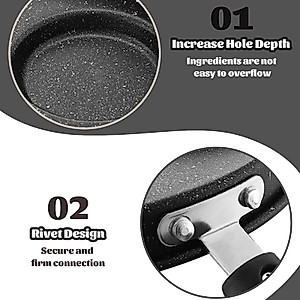 Egg Frying Pan, 3 In 1 Nonstick Egg Steak Pan for Home, Divided Omelette Pan Flat Bottom for Pancakes, Bacon&Sausage,Healthy Coating Cookware Skillet Pan for Gas Stove and Induction Cooker (Black)