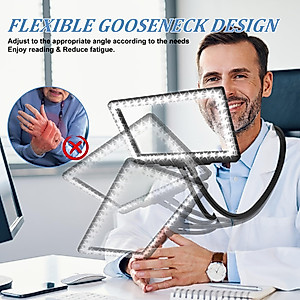 4X Magnifying Glass with 36 Adjustable LED Lights Provide Full-Page Viewing Area Evenly Lit Perfect for Low Vision Person and Seniors