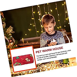 BCOATH 1pc Christmas Living Squirrel Animal Rabbit Nest Cage Tunnels Chinchillas Mice Habitats Plush Comfortable for Parrots Hut Pet Dwarf Exploration Hedgehogs Interesting Tunnel