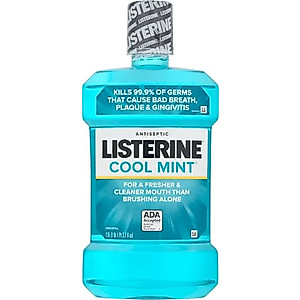 Listerine Cool Mint Antiseptic Mouthwash for Bad Breath, Plaque and Gingivitis, 1.5 L