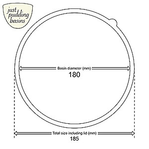 Just Pudding Basins 3 Pint Plastic Pudding Basin and Lid Clear 2 Pack 3pt Steam Dessert Bowls