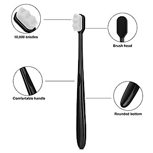 WLLHYF 2 PCS Extra Soft Micro Nano Toothbrush, Ultra Soft Toothbrushes with 10000 Soft Bristles Sterile Fiber Adult Toothbrush Painless Brushing for Teeth Oral Gum Recession