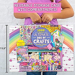 Made By Me Ultimate Craft Box, Unicorn Craft Kit, 1000 Piece Set, Reusable Storage Case, Preschool Arts & Crafts Projects, Great for Group Projects, Craft Box for Kids