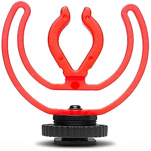 Movo SMVXR10RY Upgraded Rycote Lyre Shockmount for Shotgun Video Microphones 19mm to 22mm in Diameter. Shock Mount with Camera Shoe Mount VXR10, VXR10-PRO, and Similar On Camera Mics