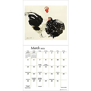 The Artful Chicken 2023 Wall Calendar: Brush & Ink Watercolor Paintings