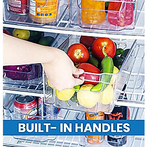 Utopia Home Medium Pantry Organizer - Set of 6 Refrigerator Organizer Bins - Fridge Organizer for Freezers, Kitchen Countertops and Cabinets - BPA Free (Clear)