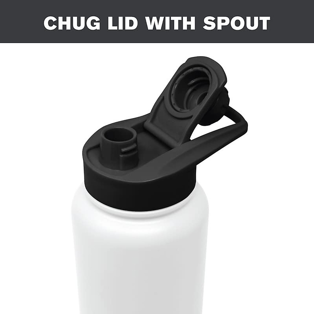 Hydraflow Hybrid - Triple Wall Vacuum Insulated Water Bottle with Chug Lid (34oz, Periwinkle) Stainless Steel Metal Thermos, Reusable Leak Proof BPA-FREE for Sports and Travel