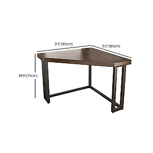RUNNUP Modern Solid Wood Corner Desk Space Saving Small Desk Simple Computer Desk for Living Room, Bedroom, or Home Office, 31.5" L x 31.5" W x 29.5" H Triangle Without Chairs