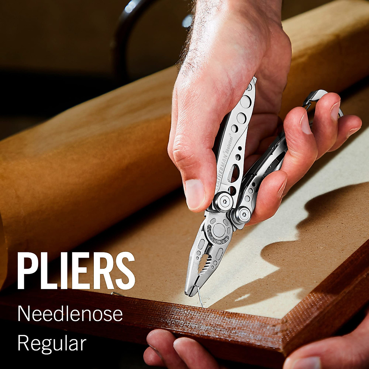 LEATHERMAN, Skeletool Lightweight Multitool with Combo Knife and Bottle Opener, Topographical Print