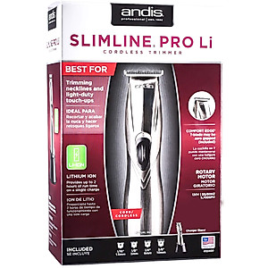 Andis Slimline Pro Li Cordless T-Blade Trimmer with a BeauWis Blade Brush