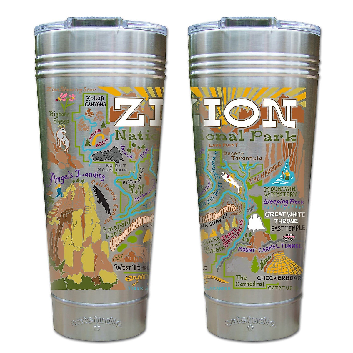 Catstudio Zion Thermal Tumbler | Triple Wall Insulation With Non Slip Bottom | Great Travel Cup for Water, Coffee, Tea, or Smoothies