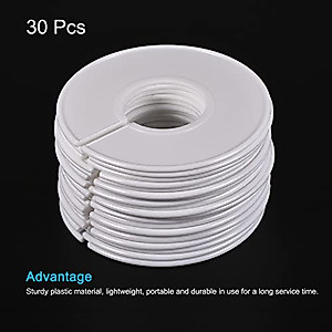 PATIKIL Clothes Dividers 30 Pack Blank Clothing Rack Size Sorting Wardrobe Round Separator with Marker Pen, White